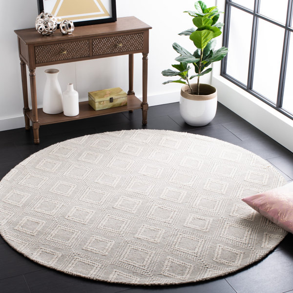 Union Rustic Tapis géométrique en laine tissé à la main ivoire - Wayfair Canada
